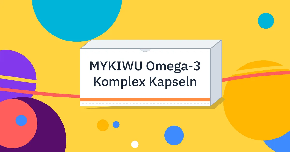 Symbolbild: Packung mit der Aufschrift MYKIWU Omega-3 Komplex Kapseln (PZN 20121349) – Verfügbarkeit und Bezug in Apotheken in Frankfurt am Main