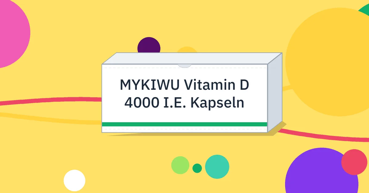 Symbolbild: Packung mit der Aufschrift MYKIWU Vitamin D 4000 I.E. Kapseln (PZN 20121384) – Verfügbarkeit und Bezug in Apotheken in Frankfurt am Main