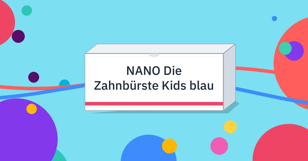 Symbolbild: Packung mit der Aufschrift NANO Die Zahnbürste Kids blau (PZN 19293246) – Verfügbarkeit und Bezug in Apotheken in Frankfurt am Main