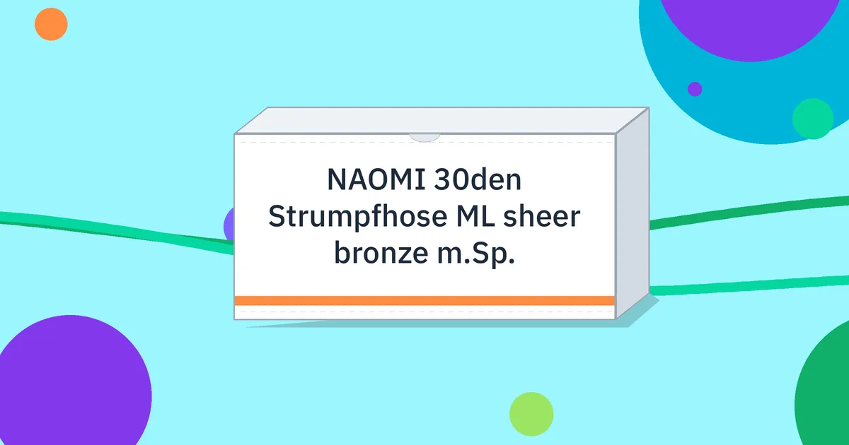 Symbolbild: Packung mit der Aufschrift NAOMI 30den Strumpfhose ML sheer bronze m.Sp. (PZN 16178929) – Verfügbarkeit und Bezug in Apotheken in Frankfurt am Main