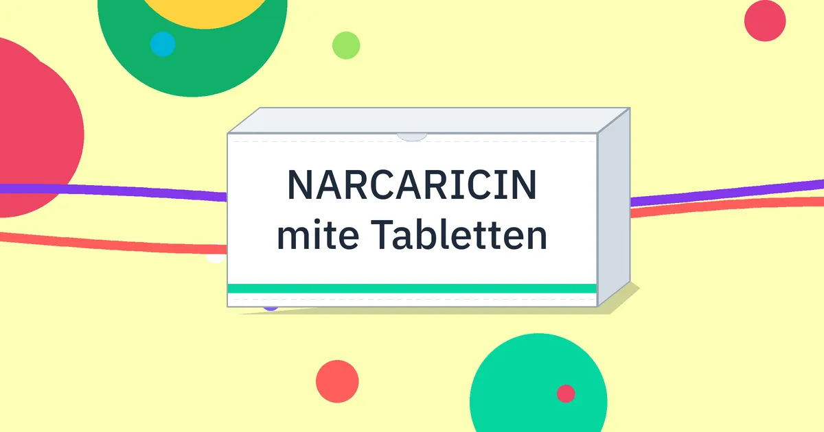 Symbolbild: Packung mit der Aufschrift NARCARICIN mite Tabletten (PZN 09757957) – Verfügbarkeit und Bezug in Apotheken in Frankfurt am Main