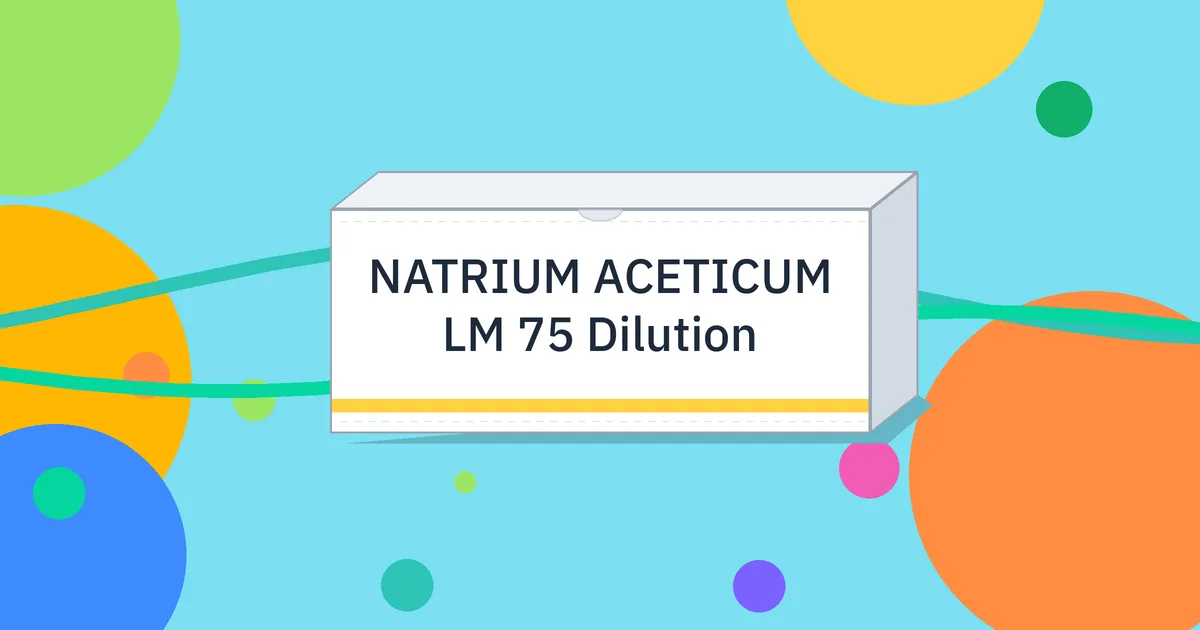 Symbolbild: Packung mit der Aufschrift NATRIUM ACETICUM LM 75 Dilution (PZN 12959191) – Verfügbarkeit und Bezug in Apotheken in Frankfurt am Main