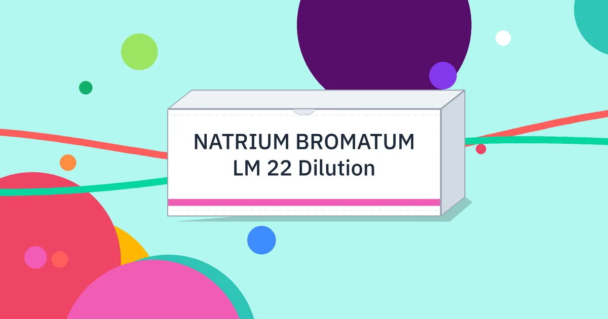 Symbolbild: Packung mit der Aufschrift NATRIUM BROMATUM LM 22 Dilution (PZN 12961331) – Verfügbarkeit und Bezug in Apotheken in Frankfurt am Main