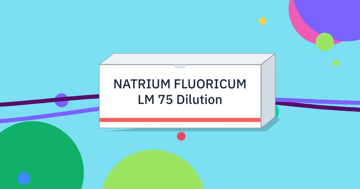 Symbolbild: Packung mit der Aufschrift NATRIUM FLUORICUM LM 75 Dilution (PZN 12962750) – Verfügbarkeit und Bezug in Apotheken in Frankfurt am Main