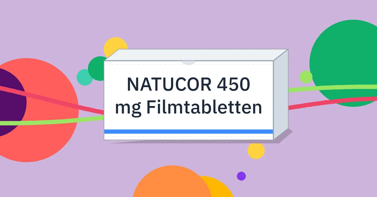 Symbolbild: Packung mit der Aufschrift NATUCOR 450 mg Filmtabletten (PZN 06474377) – Verfügbarkeit und Bezug in Apotheken in Frankfurt am Main