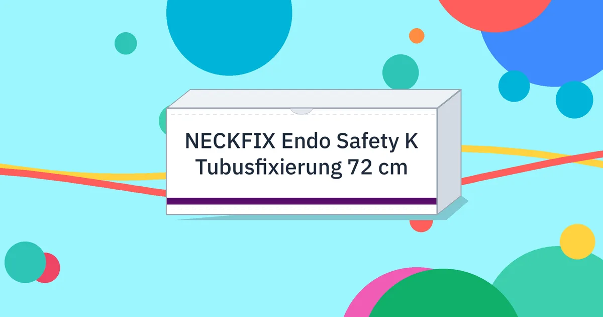 Symbolbild: Packung mit der Aufschrift NECKFIX Endo Safety K Tubusfixierung 72 cm (PZN 19428290) – Verfügbarkeit und Bezug in Apotheken in Frankfurt am Main