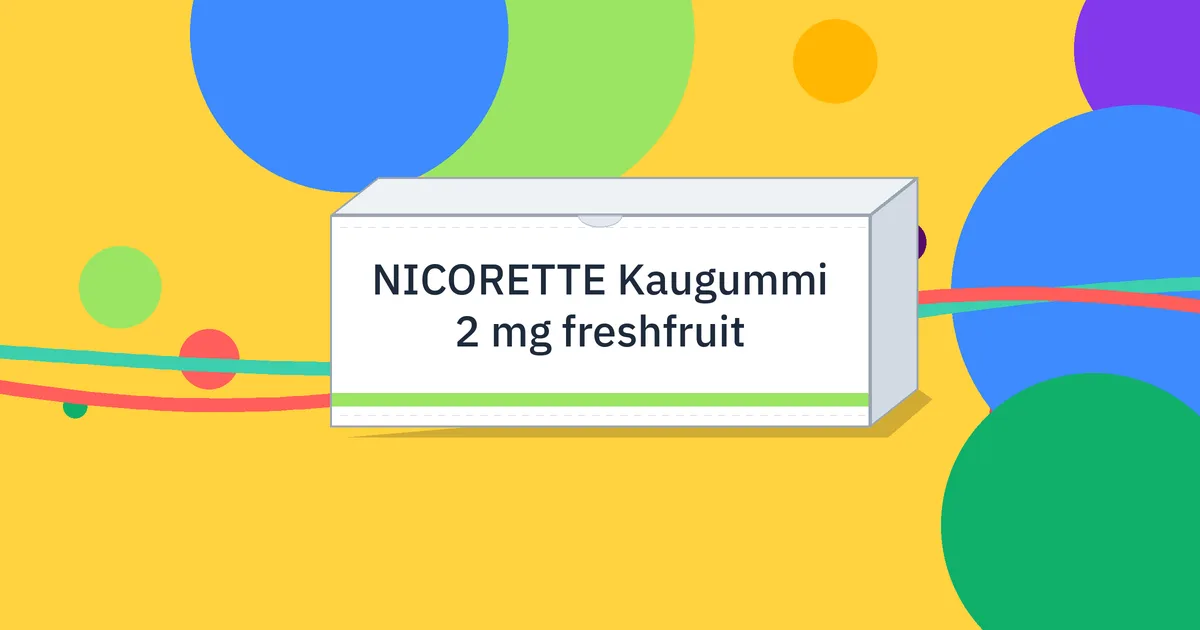 Symbolbild: Packung mit der Aufschrift NICORETTE Kaugummi 2 mg freshfruit (PZN 17594104) – Verfügbarkeit und Bezug in Apotheken in Frankfurt am Main