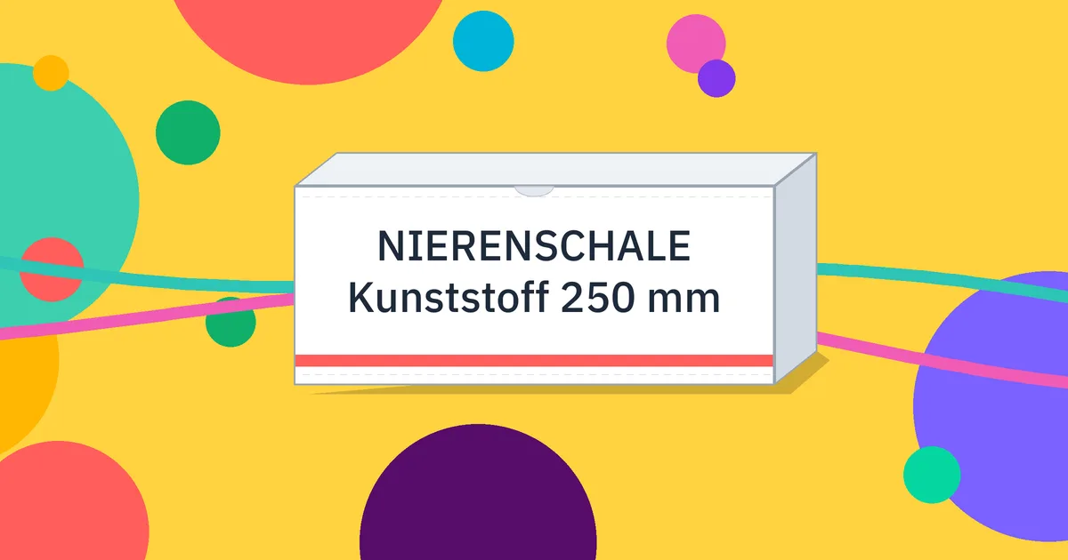 Symbolbild: Packung mit der Aufschrift NIERENSCHALE Kunststoff 250 mm (PZN 07722038) – Verfügbarkeit und Bezug in Apotheken in Frankfurt am Main