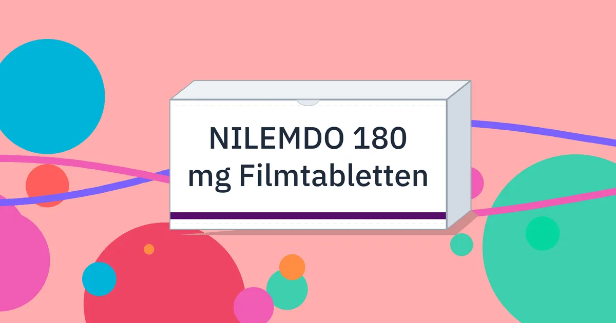 Symbolbild: Packung mit der Aufschrift NILEMDO 180 mg Filmtabletten (PZN 16393243) – Verfügbarkeit und Bezug in Apotheken in Frankfurt am Main