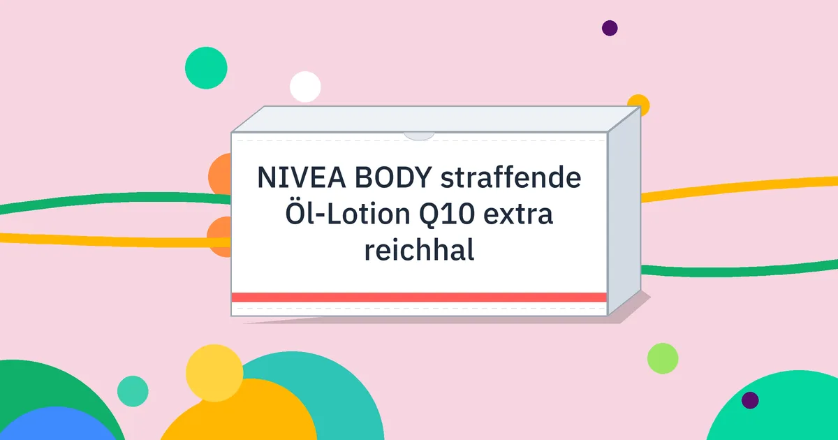 Symbolbild: Packung mit der Aufschrift NIVEA BODY straffende Öl-Lotion Q10 extra reichhal (PZN 18912380) – Verfügbarkeit und Bezug in Apotheken in Frankfurt am Main