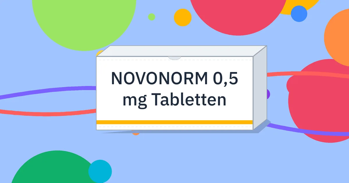 Symbolbild: Packung mit der Aufschrift NOVONORM 0,5 mg Tabletten (PZN 02407817) – Verfügbarkeit und Bezug in Apotheken in Frankfurt am Main