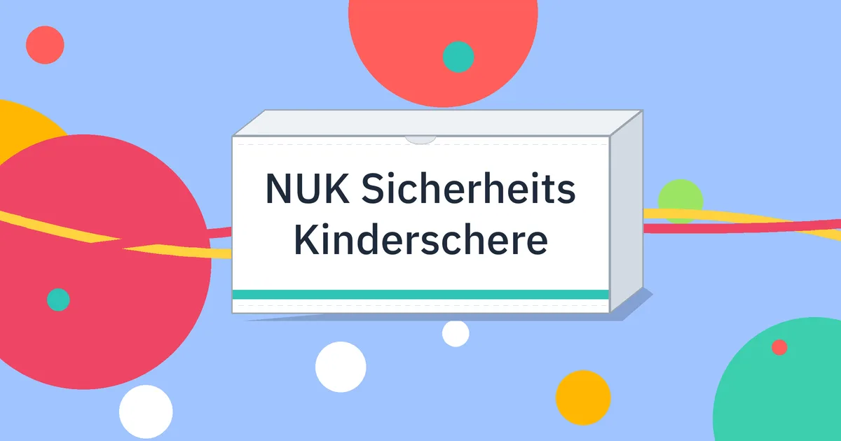 Symbolbild: Packung mit der Aufschrift NUK Sicherheits Kinderschere (PZN 00539822) – Verfügbarkeit und Bezug in Apotheken in Frankfurt am Main