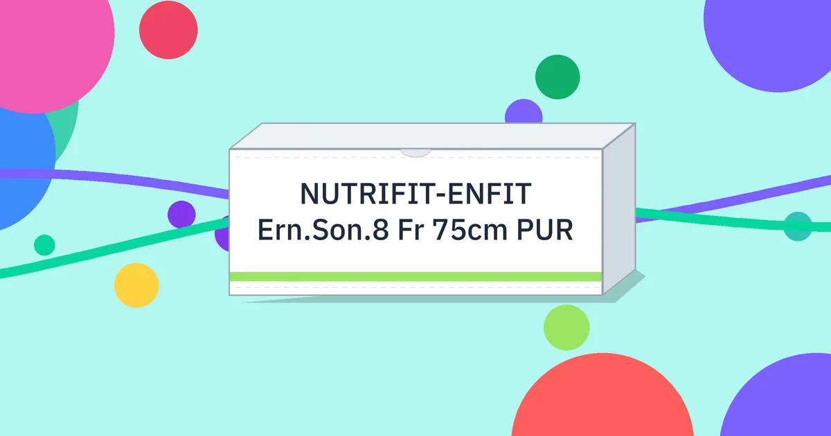 Symbolbild: Packung mit der Aufschrift NUTRIFIT-ENFIT Ern.Son.8 Fr 75cm PUR (PZN 17272777) – Verfügbarkeit und Bezug in Apotheken in Frankfurt am Main