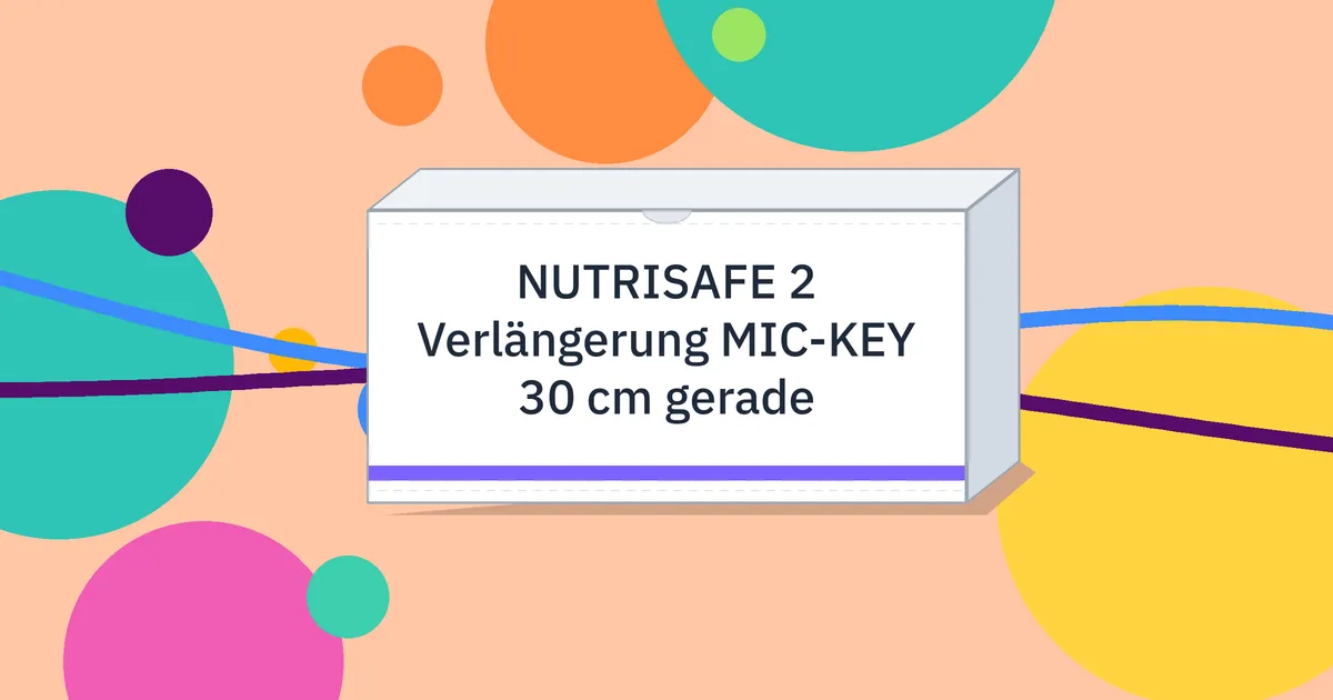 Symbolbild: Packung mit der Aufschrift NUTRISAFE 2 Verlängerung MIC-KEY 30 cm gerade (PZN 09918188) – Verfügbarkeit und Bezug in Apotheken in Frankfurt am Main