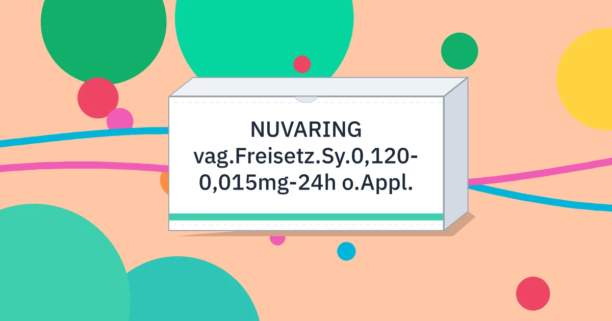 Symbolbild: Packung mit der Aufschrift NUVARING vag.Freisetz.Sy.0,120-0,015mg-24h o.Appl. (PZN 02081008) – Verfügbarkeit und Bezug in Apotheken in Frankfurt am Main