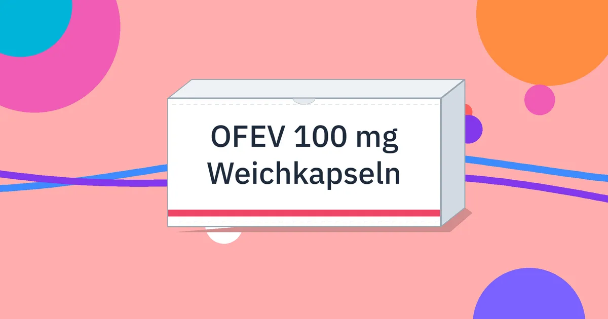 Symbolbild: Packung mit der Aufschrift OFEV 100 mg Weichkapseln (PZN 14154184) – Verfügbarkeit und Bezug in Apotheken in Frankfurt am Main