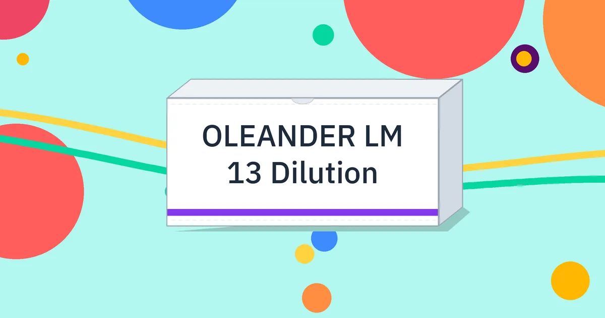 Symbolbild: Packung mit der Aufschrift OLEANDER LM 13 Dilution (PZN 12971217) – Verfügbarkeit und Bezug in Apotheken in Frankfurt am Main