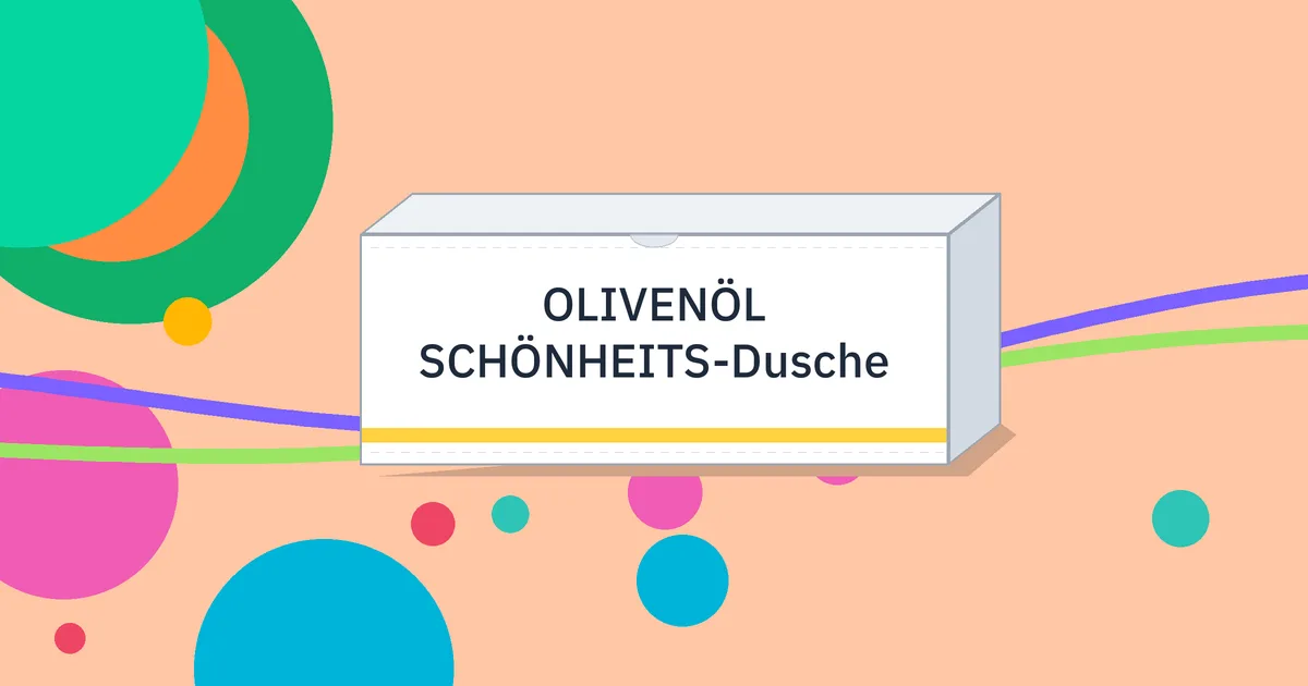 Symbolbild: Packung mit der Aufschrift OLIVENÖL SCHÖNHEITS-Dusche (PZN 10779390) – Verfügbarkeit und Bezug in Apotheken in Frankfurt am Main