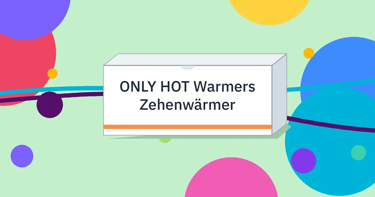 Symbolbild: Packung mit der Aufschrift ONLY HOT Warmers Zehenwärmer (PZN 10205068) – Verfügbarkeit und Bezug in Apotheken in Frankfurt am Main