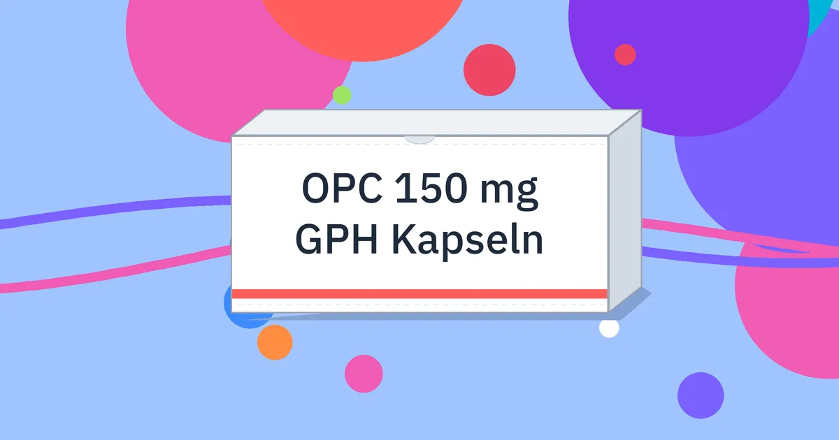 Symbolbild: Packung mit der Aufschrift OPC 150 mg GPH Kapseln (PZN 00896752) – Verfügbarkeit und Bezug in Apotheken in Frankfurt am Main