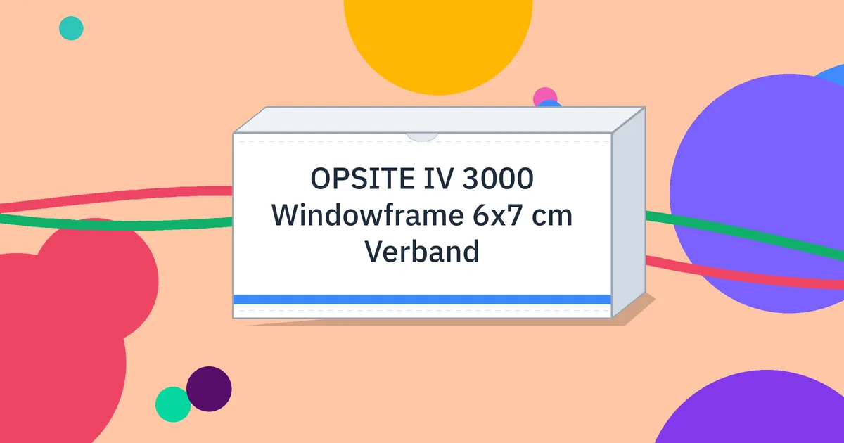 Symbolbild: Packung mit der Aufschrift OPSITE IV 3000 Windowframe 6x7 cm Verband (PZN 01346309) – Verfügbarkeit und Bezug in Apotheken in Frankfurt am Main
