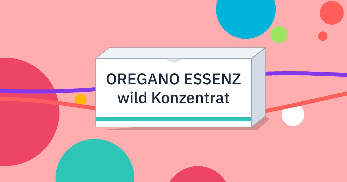 Symbolbild: Packung mit der Aufschrift OREGANO ESSENZ wild Konzentrat (PZN 01240901) – Verfügbarkeit und Bezug in Apotheken in Frankfurt am Main
