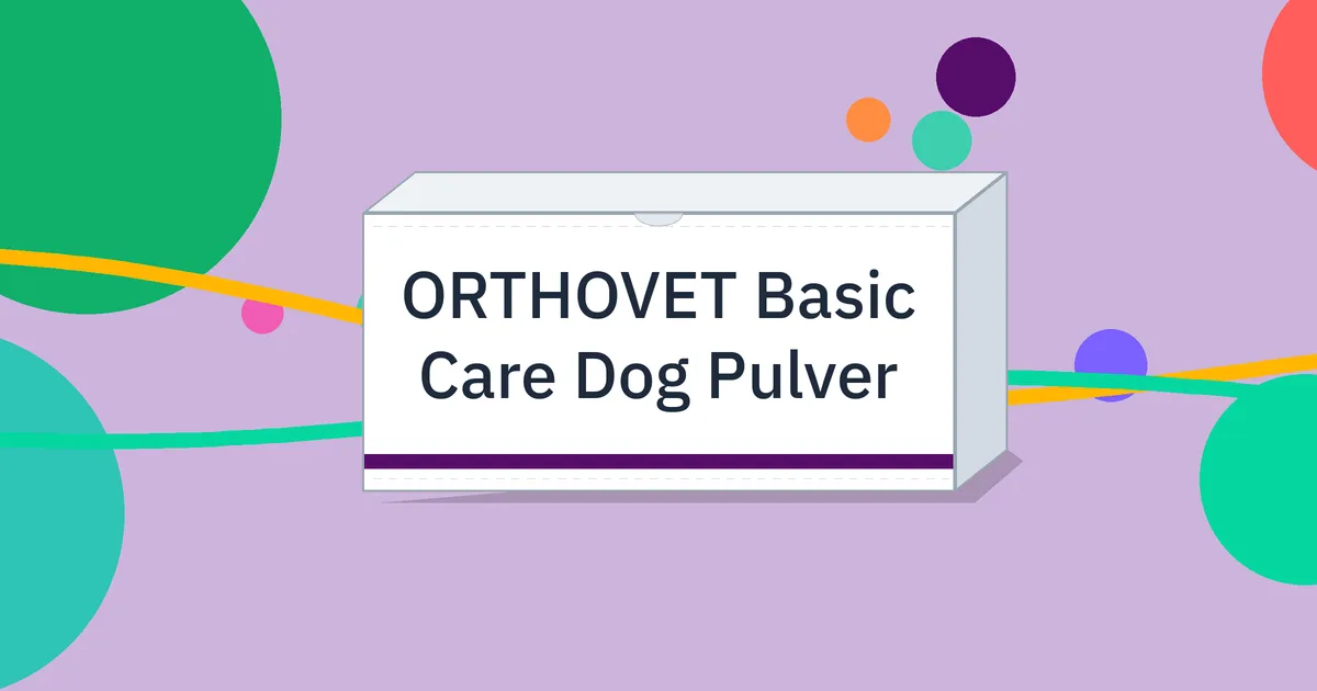 Symbolbild: Packung mit der Aufschrift ORTHOVET Basic Care Dog Pulver (PZN 19792073) – Verfügbarkeit und Bezug in Apotheken in Frankfurt am Main
