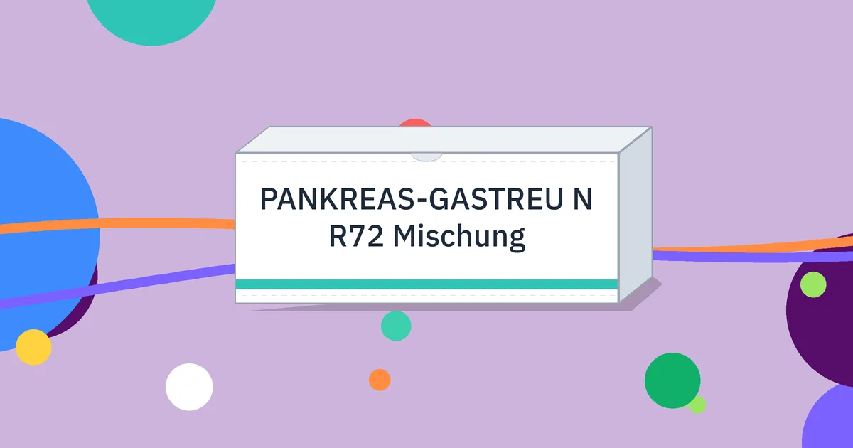 Symbolbild: Packung mit der Aufschrift PANKREAS-GASTREU N R72 Mischung (PZN 04852361) – Verfügbarkeit und Bezug in Apotheken in Frankfurt am Main
