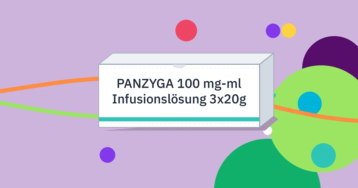 Symbolbild: Packung mit der Aufschrift PANZYGA 100 mg-ml Infusionslösung 3x20g (PZN 19414968) – Verfügbarkeit und Bezug in Apotheken in Frankfurt am Main