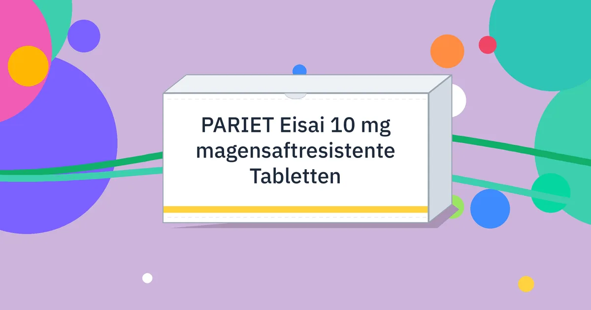Symbolbild: Packung mit der Aufschrift PARIET Eisai 10 mg magensaftresistente Tabletten (PZN 00176590) – Verfügbarkeit und Bezug in Apotheken in Frankfurt am Main