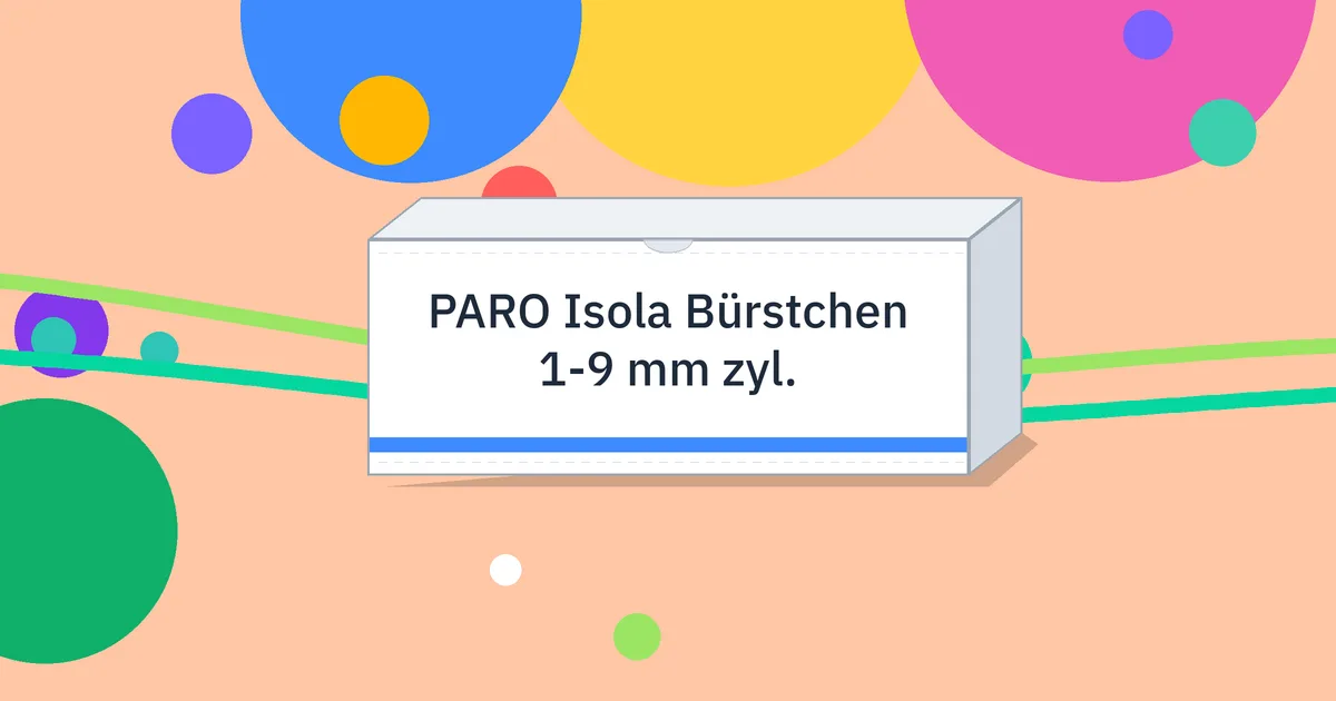 Symbolbild: Packung mit der Aufschrift PARO Isola Bürstchen 1-9 mm zyl. (PZN 03125038) – Verfügbarkeit und Bezug in Apotheken in Frankfurt am Main