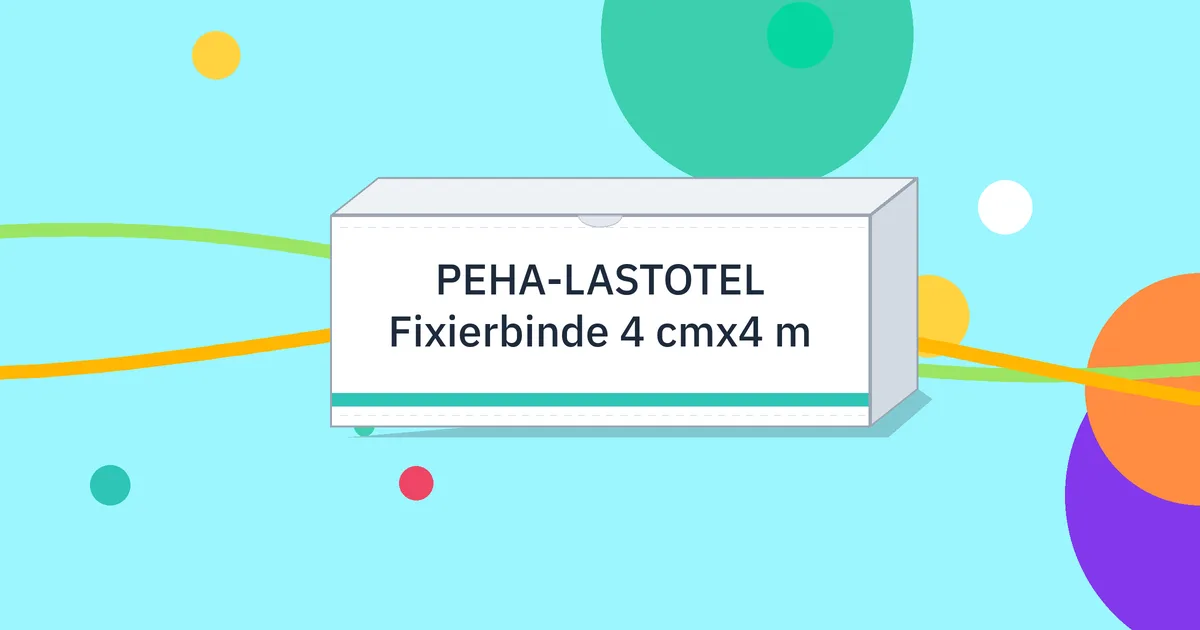 Symbolbild: Packung mit der Aufschrift PEHA-LASTOTEL Fixierbinde 4 cmx4 m (PZN 15879009) – Verfügbarkeit und Bezug in Apotheken in Frankfurt am Main