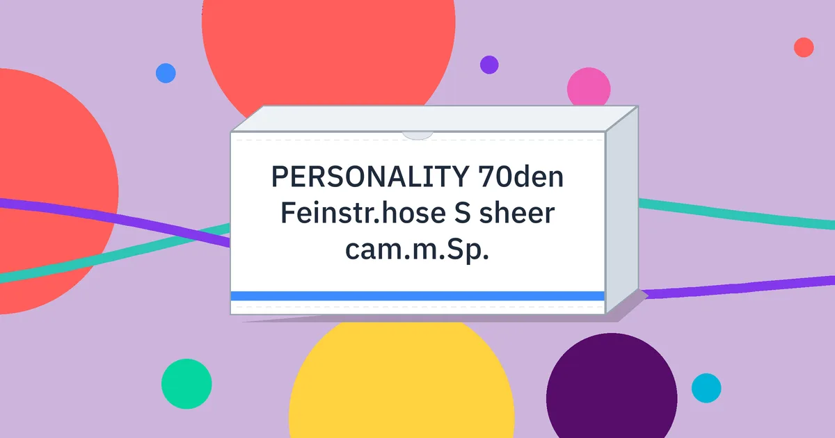Symbolbild: Packung mit der Aufschrift PERSONALITY 70den Feinstr.hose S sheer cam.m.Sp. (PZN 16189399) – Verfügbarkeit und Bezug in Apotheken in Frankfurt am Main