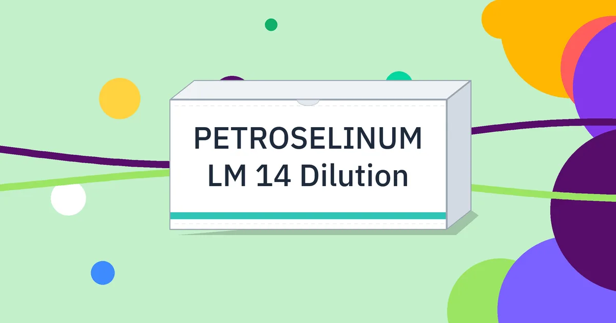 Symbolbild: Packung mit der Aufschrift PETROSELINUM LM 14 Dilution (PZN 13636030) – Verfügbarkeit und Bezug in Apotheken in Frankfurt am Main