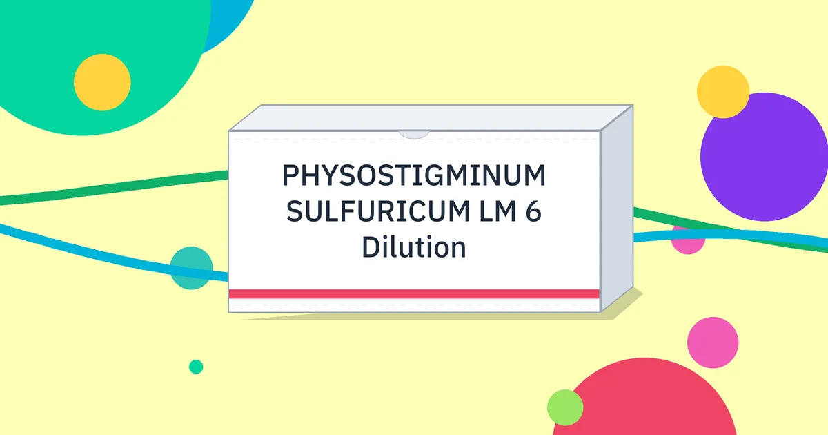 Symbolbild: Packung mit der Aufschrift PHYSOSTIGMINUM SULFURICUM LM 6 Dilution (PZN 13640103) – Verfügbarkeit und Bezug in Apotheken in Frankfurt am Main