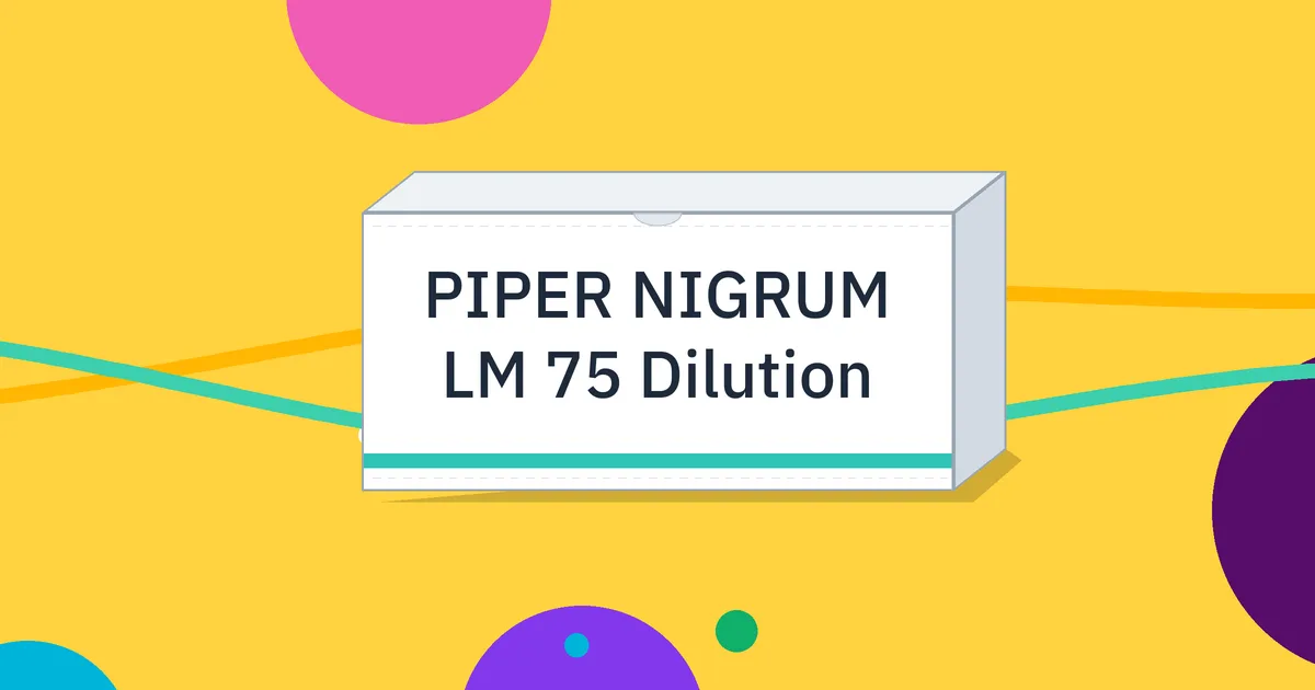 Symbolbild: Packung mit der Aufschrift PIPER NIGRUM LM 75 Dilution (PZN 13645112) – Verfügbarkeit und Bezug in Apotheken in Frankfurt am Main