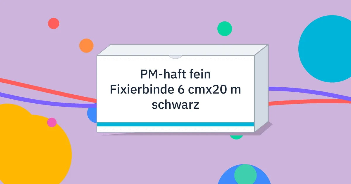 Symbolbild: Packung mit der Aufschrift PM-haft fein Fixierbinde 6 cmx20 m schwarz (PZN 18846269) – Verfügbarkeit und Bezug in Apotheken in Frankfurt am Main