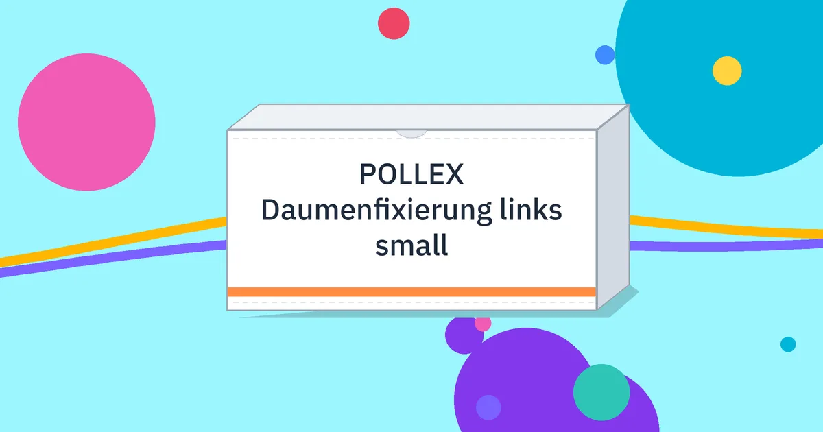 Symbolbild: Packung mit der Aufschrift POLLEX Daumenfixierung links small (PZN 03160626) – Verfügbarkeit und Bezug in Apotheken in Frankfurt am Main