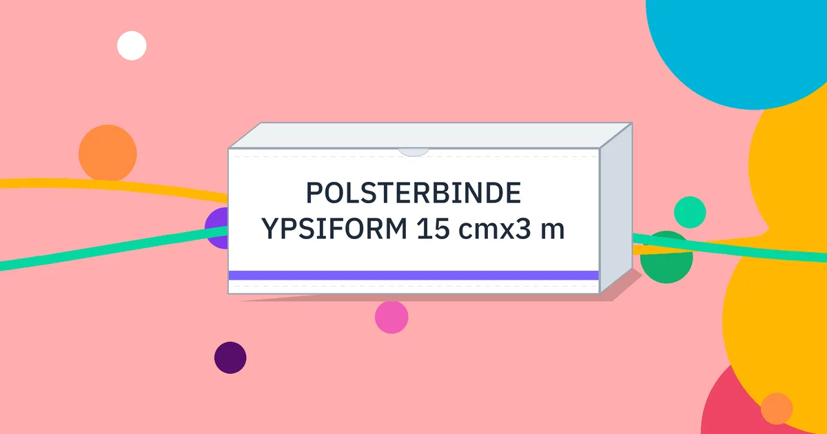 Symbolbild: Packung mit der Aufschrift POLSTERBINDE YPSIFORM 15 cmx3 m (PZN 17306418) – Verfügbarkeit und Bezug in Apotheken in Frankfurt am Main