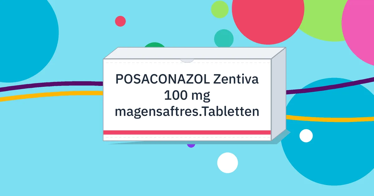Symbolbild: Packung mit der Aufschrift POSACONAZOL Zentiva 100 mg magensaftres.Tabletten (PZN 20167883) – Verfügbarkeit und Bezug in Apotheken in Frankfurt am Main