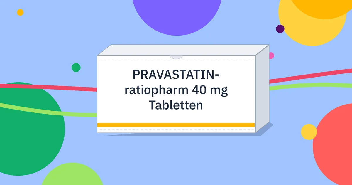 Symbolbild: Packung mit der Aufschrift PRAVASTATIN-ratiopharm 40 mg Tabletten (PZN 00848718) – Verfügbarkeit und Bezug in Apotheken in Frankfurt am Main