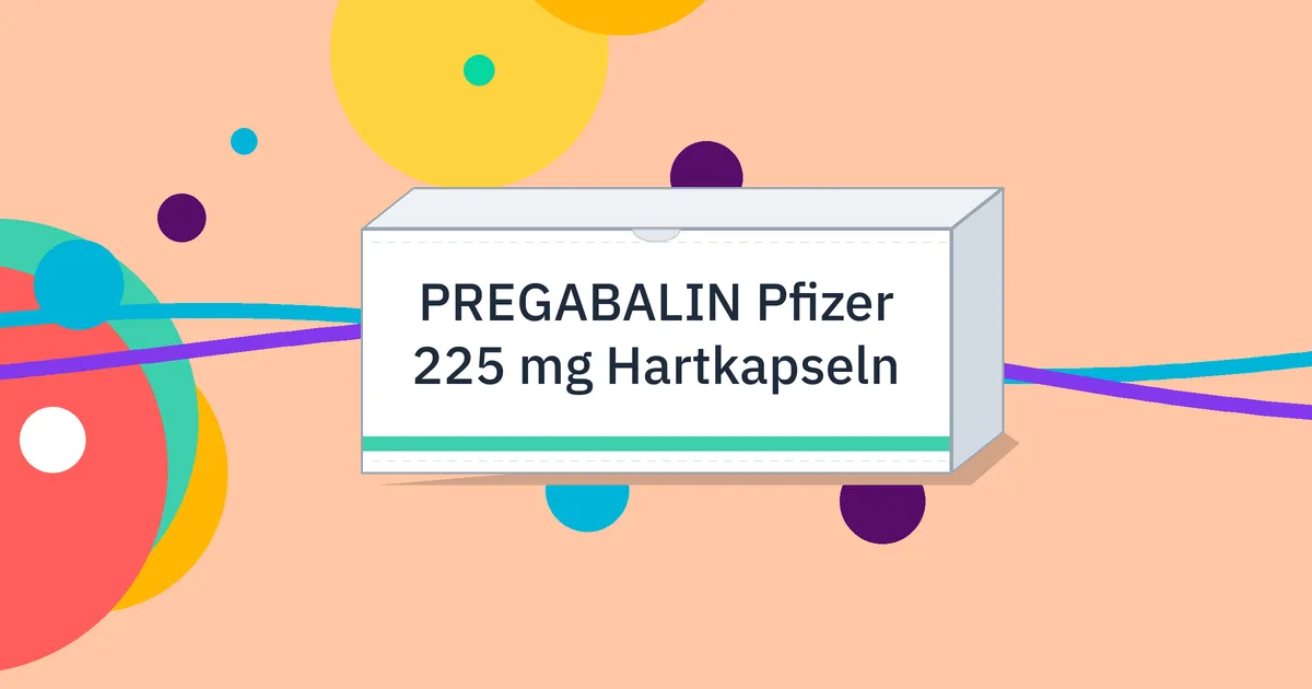 Symbolbild: Packung mit der Aufschrift PREGABALIN Pfizer 225 mg Hartkapseln (PZN 10327966) – Verfügbarkeit und Bezug in Apotheken in Frankfurt am Main