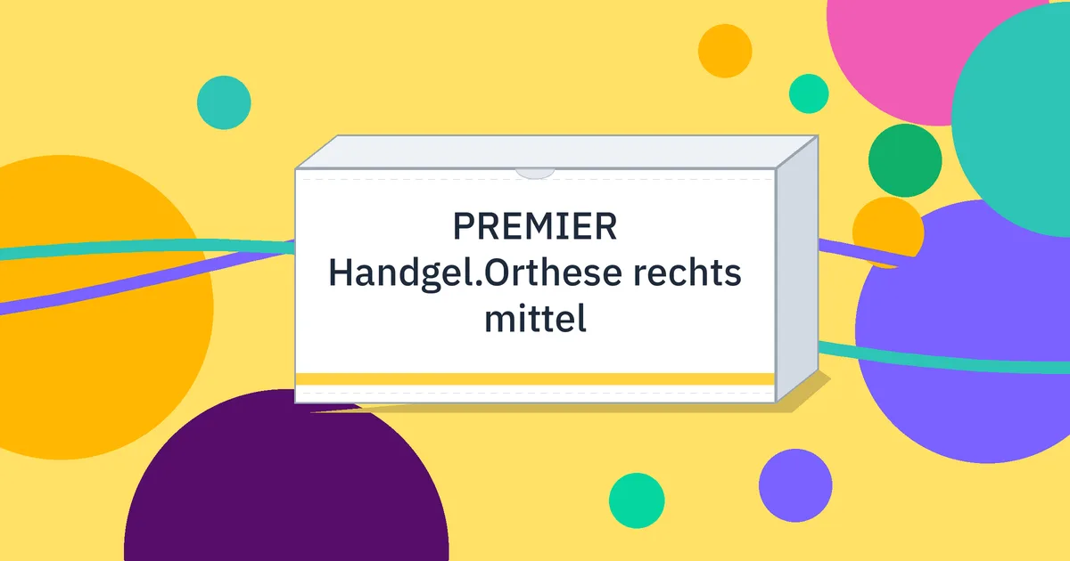 Symbolbild: Packung mit der Aufschrift PREMIER Handgel.Orthese rechts mittel (PZN 04497204) – Verfügbarkeit und Bezug in Apotheken in Frankfurt am Main