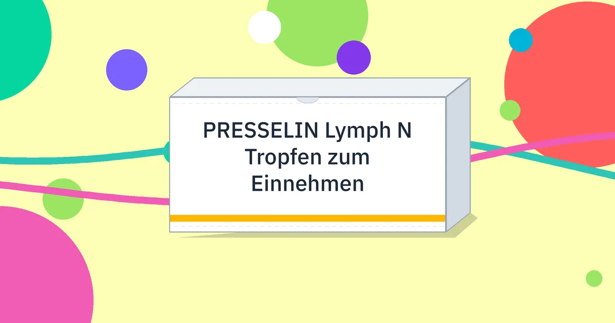 Symbolbild: Packung mit der Aufschrift PRESSELIN Lymph N Tropfen zum Einnehmen (PZN 17982875) – Verfügbarkeit und Bezug in Apotheken in Frankfurt am Main