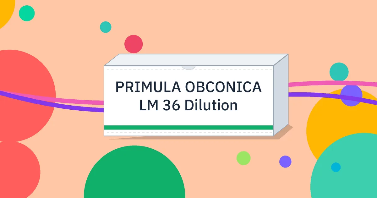 Symbolbild: Packung mit der Aufschrift PRIMULA OBCONICA LM 36 Dilution (PZN 13667272) – Verfügbarkeit und Bezug in Apotheken in Frankfurt am Main