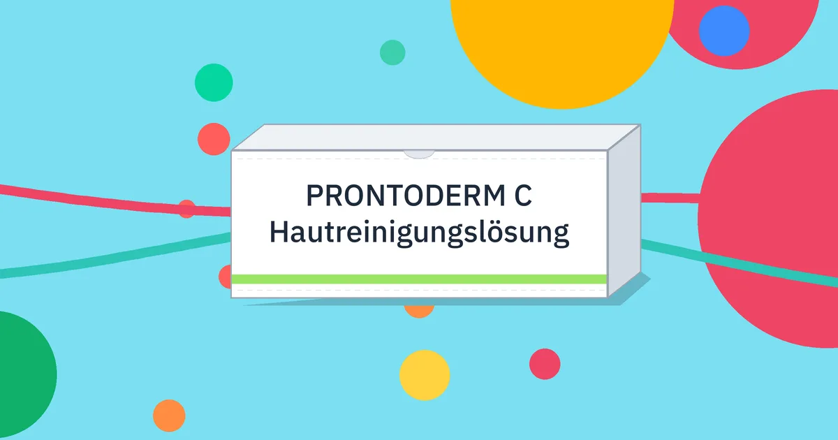 Symbolbild: Packung mit der Aufschrift PRONTODERM C Hautreinigungslösung (PZN 13990352) – Verfügbarkeit und Bezug in Apotheken in Frankfurt am Main