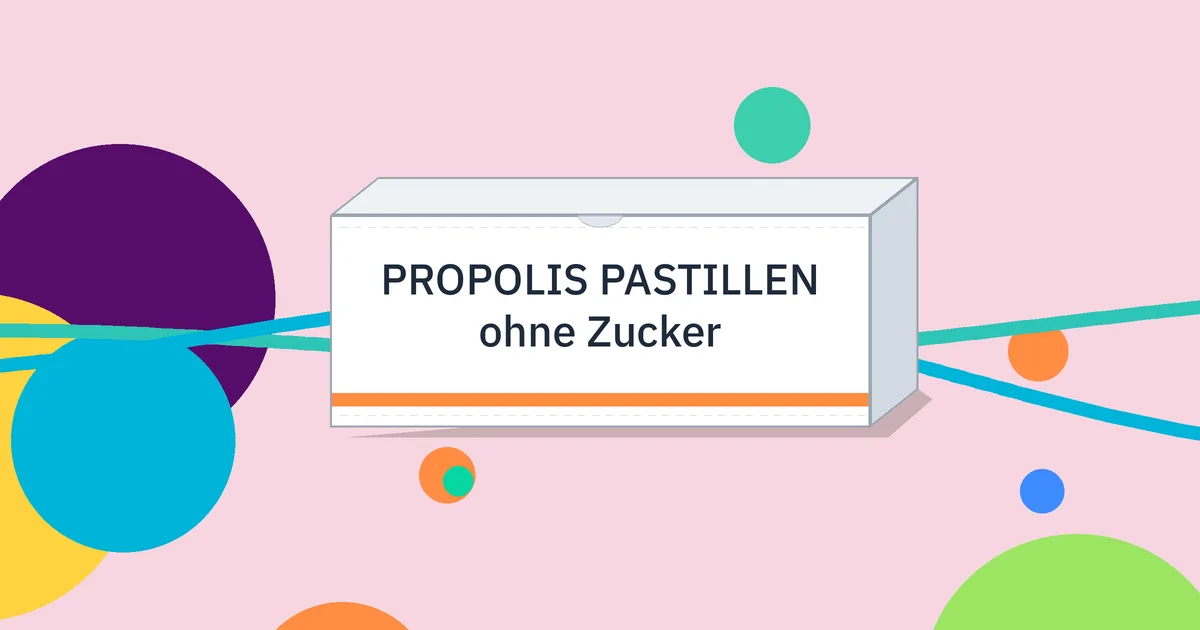 Symbolbild: Packung mit der Aufschrift PROPOLIS PASTILLEN ohne Zucker (PZN 03528150) – Verfügbarkeit und Bezug in Apotheken in Frankfurt am Main