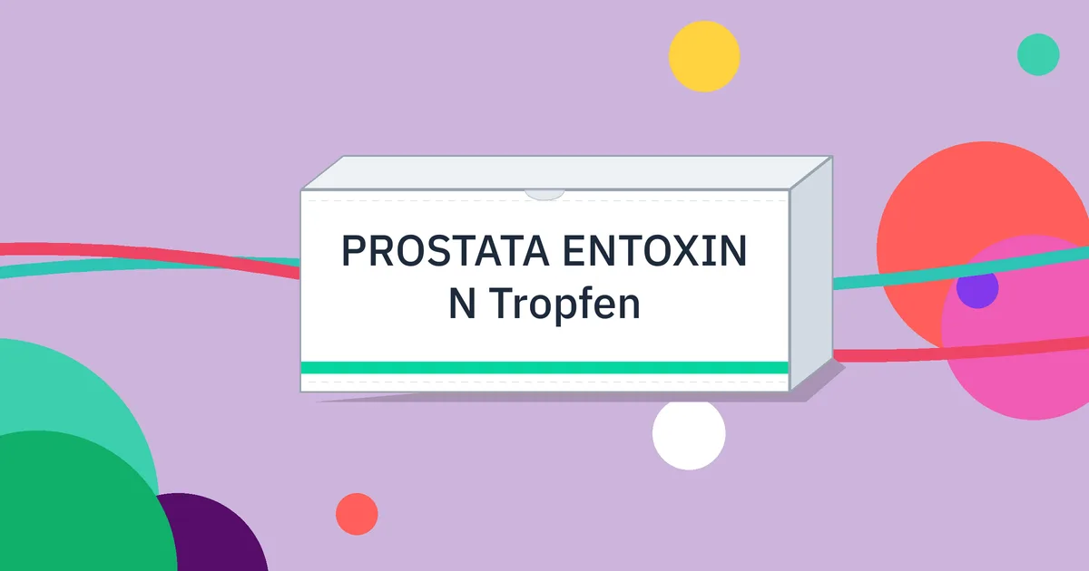Symbolbild: Packung mit der Aufschrift PROSTATA ENTOXIN N Tropfen (PZN 03935234) – Verfügbarkeit und Bezug in Apotheken in Frankfurt am Main