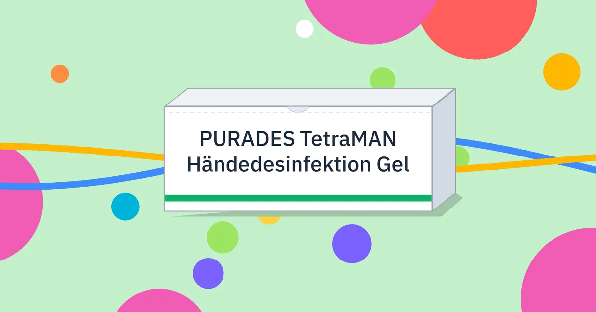 Symbolbild: Packung mit der Aufschrift PURADES TetraMAN Händedesinfektion Gel (PZN 14005449) – Verfügbarkeit und Bezug in Apotheken in Frankfurt am Main