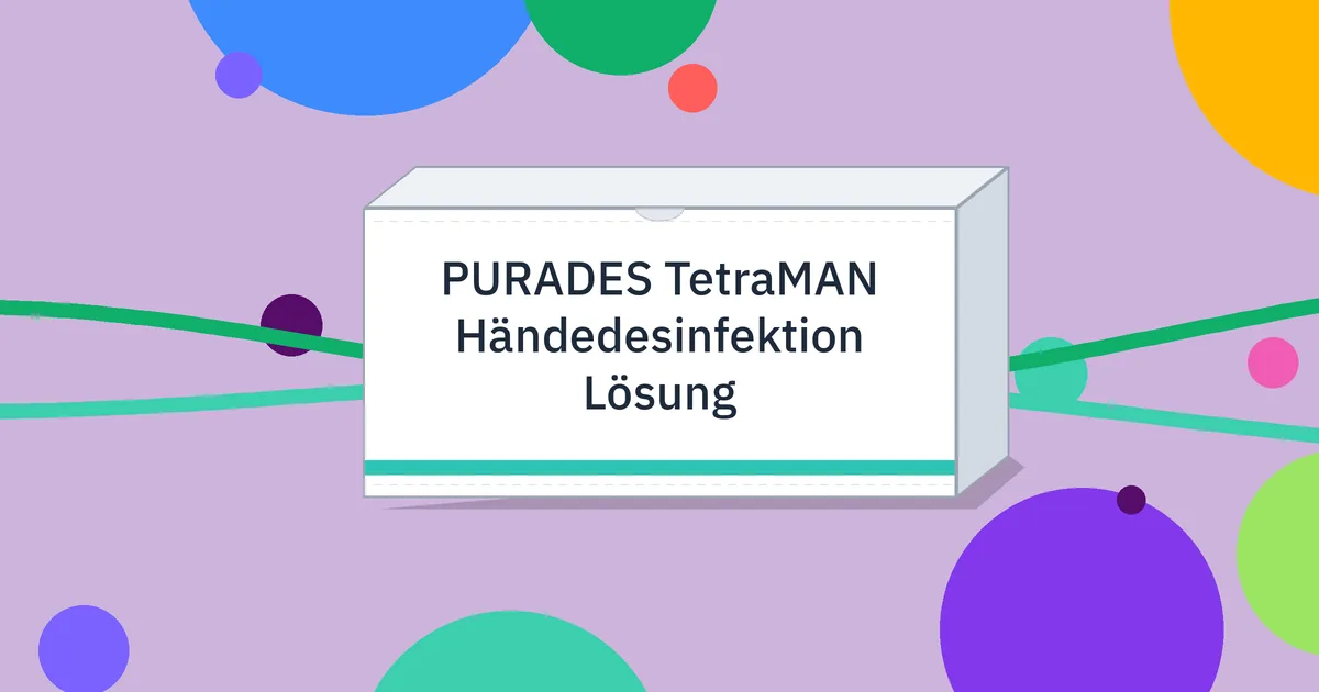 Symbolbild: Packung mit der Aufschrift PURADES TetraMAN Händedesinfektion Lösung (PZN 14005283) – Verfügbarkeit und Bezug in Apotheken in Frankfurt am Main